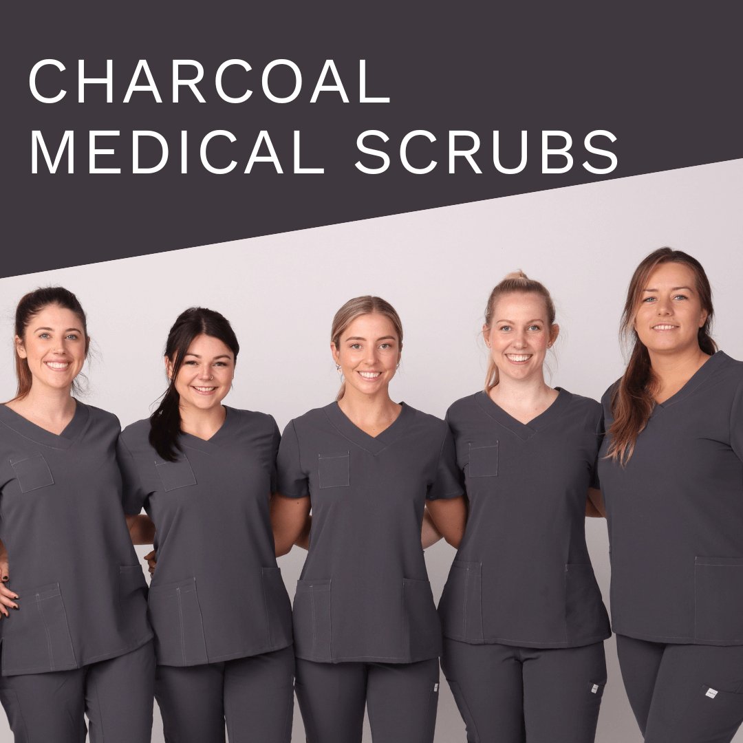 Women's Charcoal and Grey Scrubs | Fit Right Medical Scrubs | Australia