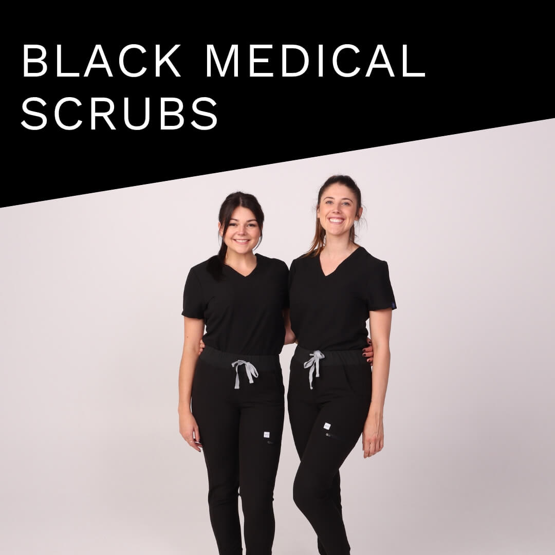 Women's Black Medical Scrubs | Fit Right Medical Scrubs | Australia