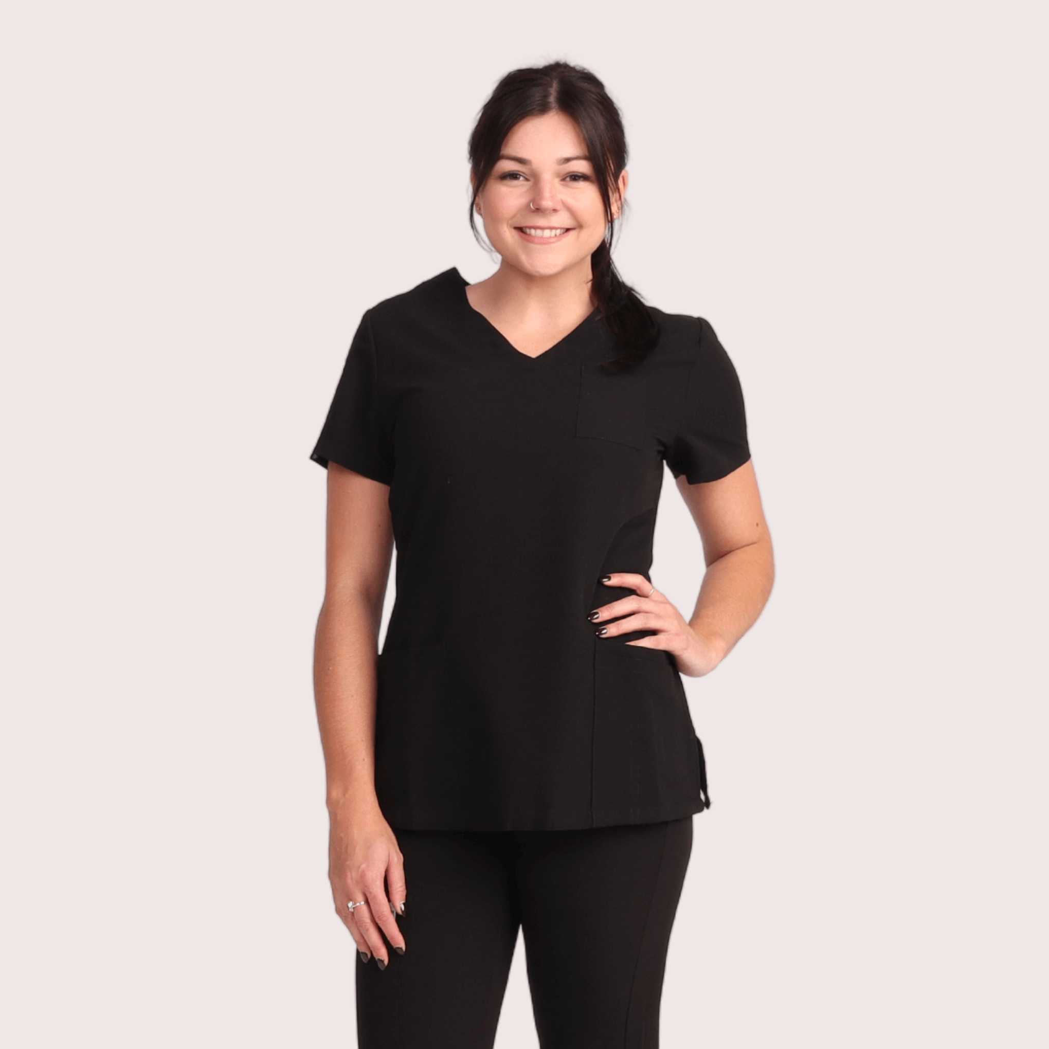 Medical Scrub Top | Black | Medical Scrub Tops for Nurses Australia ...