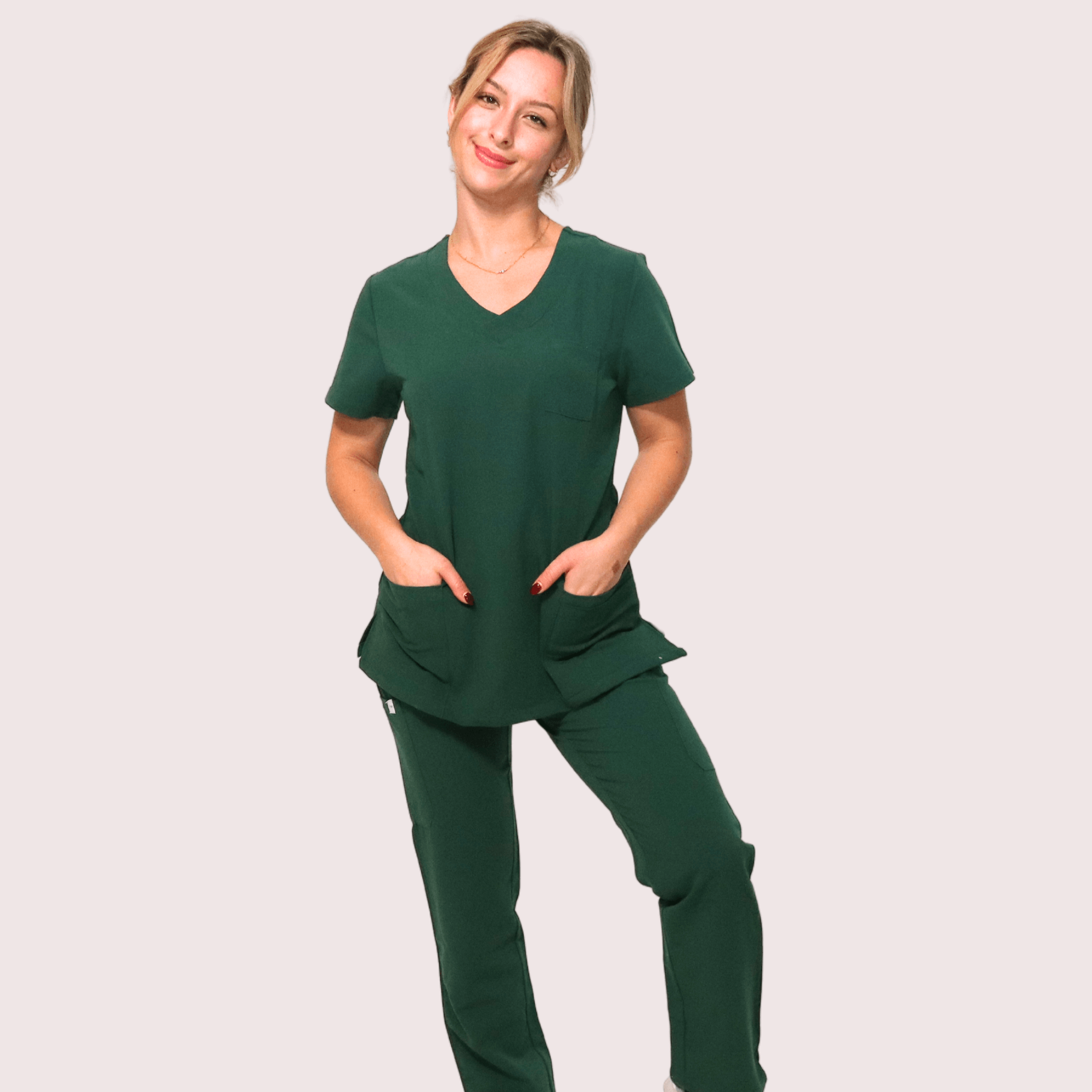 Comfort Fit Hunter Green Medical Scrub Top – Fit Right Medical Scrubs