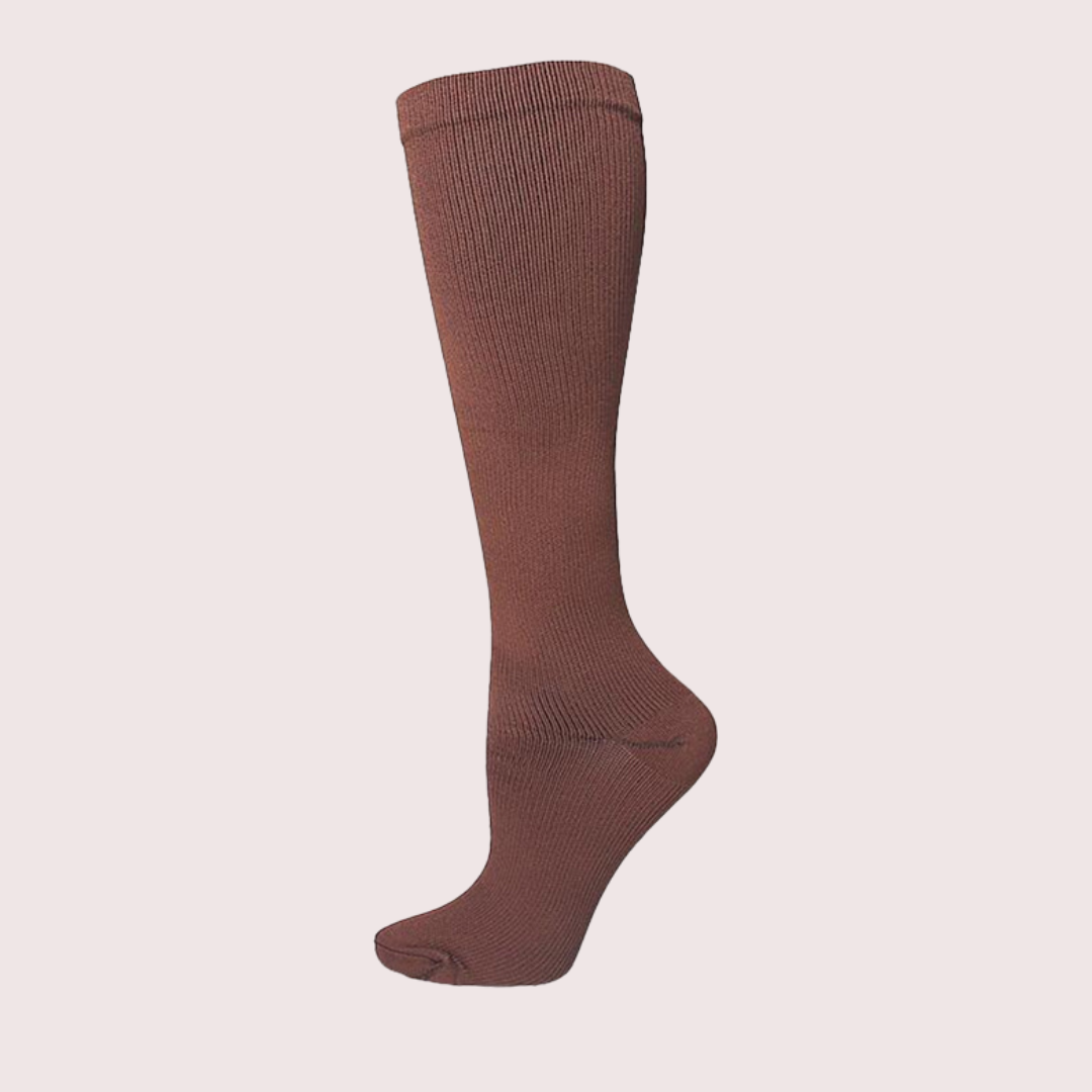 Brown Compression Socks | 100% Bamboo | Knee-Length | Fit Right Medical ...